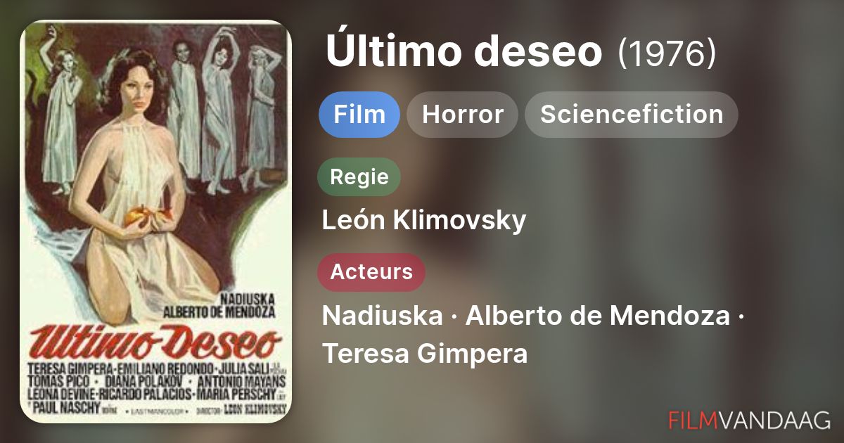 Último deseo (film, 1976) - FilmVandaag.nl