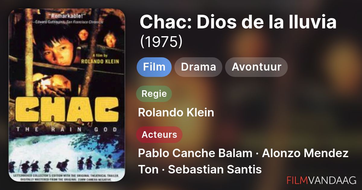Chac: Dios de la lluvia (film, 1975) - FilmVandaag.nl