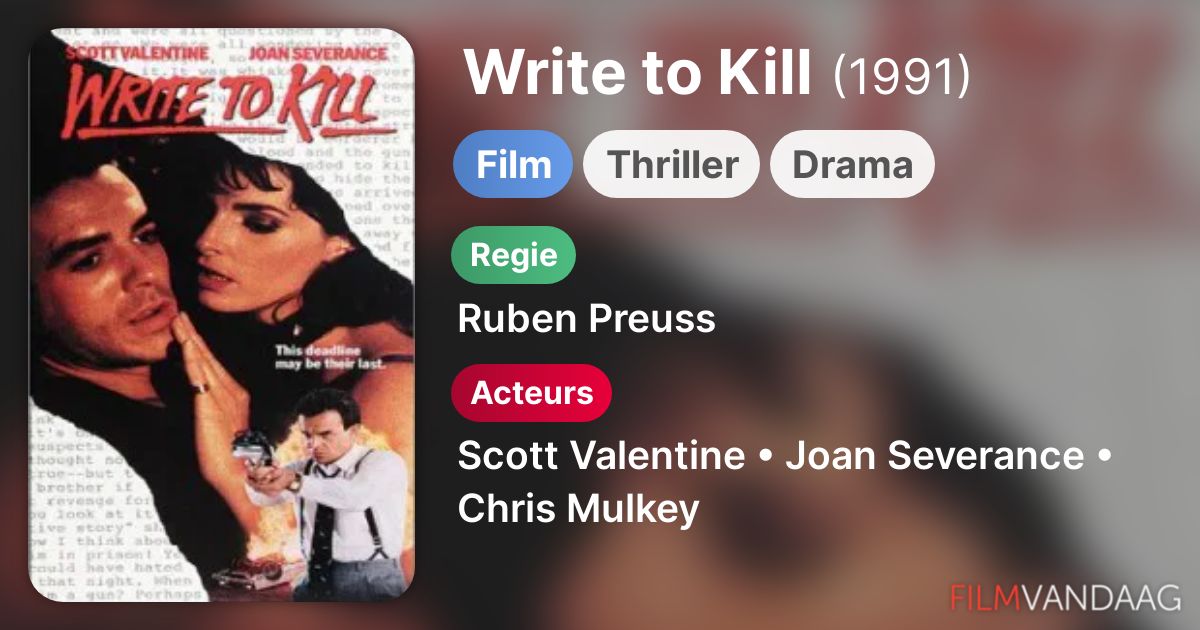 Write to Kill (film, 1990) - FilmVandaag.nl