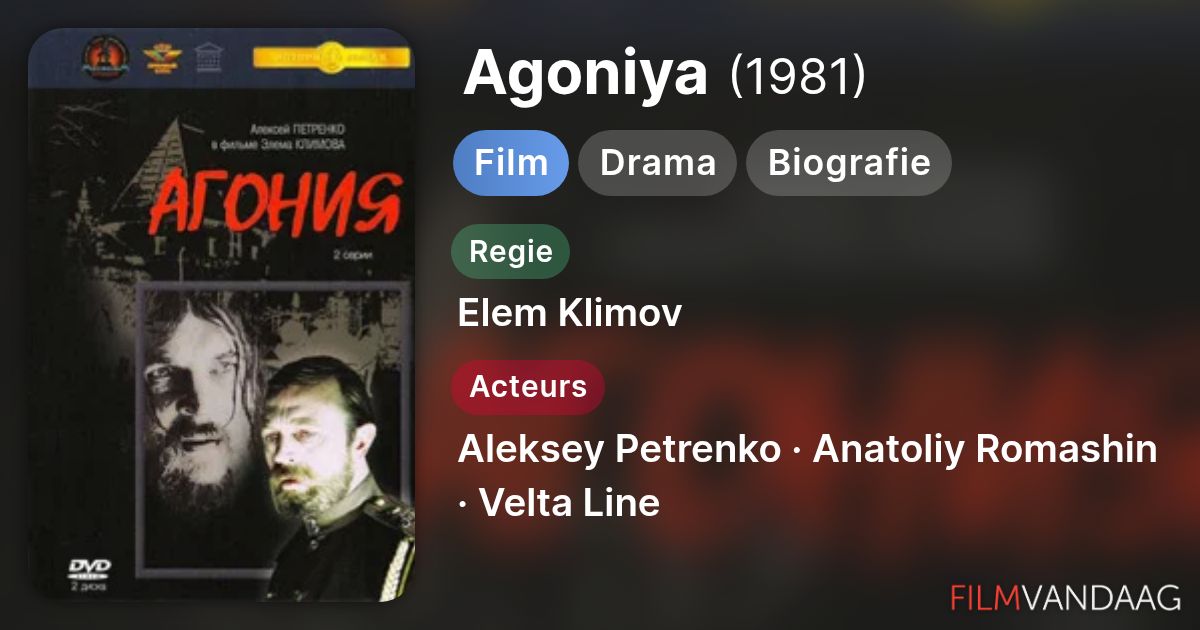 Agoniya (film, 1981) - FilmVandaag.nl
