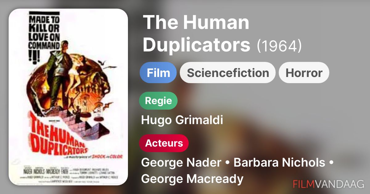 The Human Duplicators (film, 1965) - FilmVandaag.nl