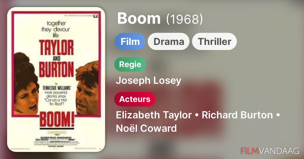 Boom (film, 1968) - FilmVandaag.nl