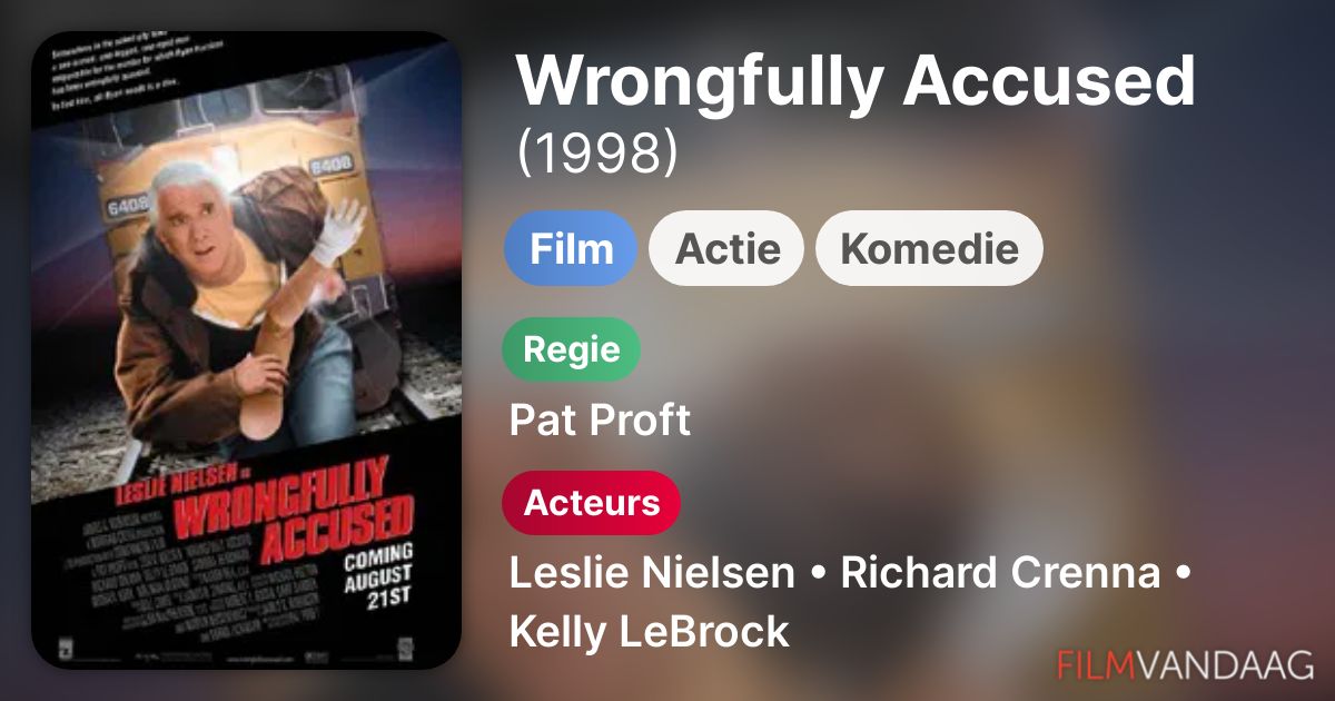 Wrongfully Accused (film, 1998) kopen op dvd of blu-ray - FilmVandaag.nl