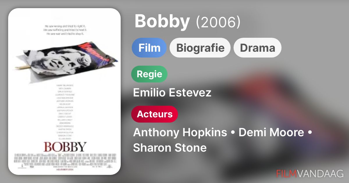 Bobby (film, 2006) - FilmVandaag.nl