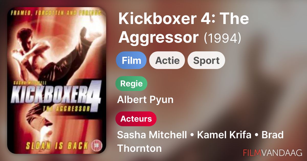 Kickboxer 4: The Aggressor (film, 1994) kopen op dvd of blu-ray ...