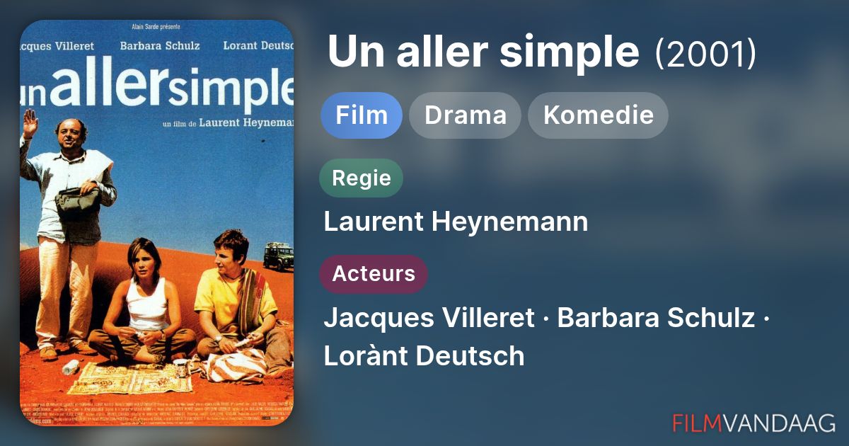 Un aller simple (film, 2001) - FilmVandaag.nl