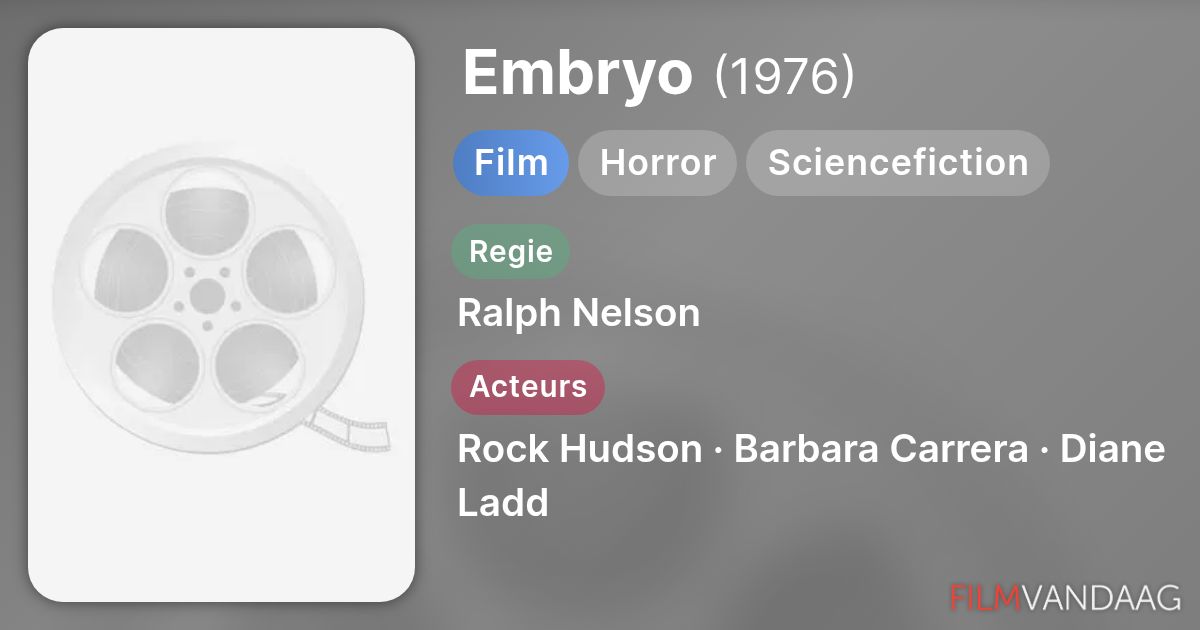 Embryo (film, 1976) - FilmVandaag.nl