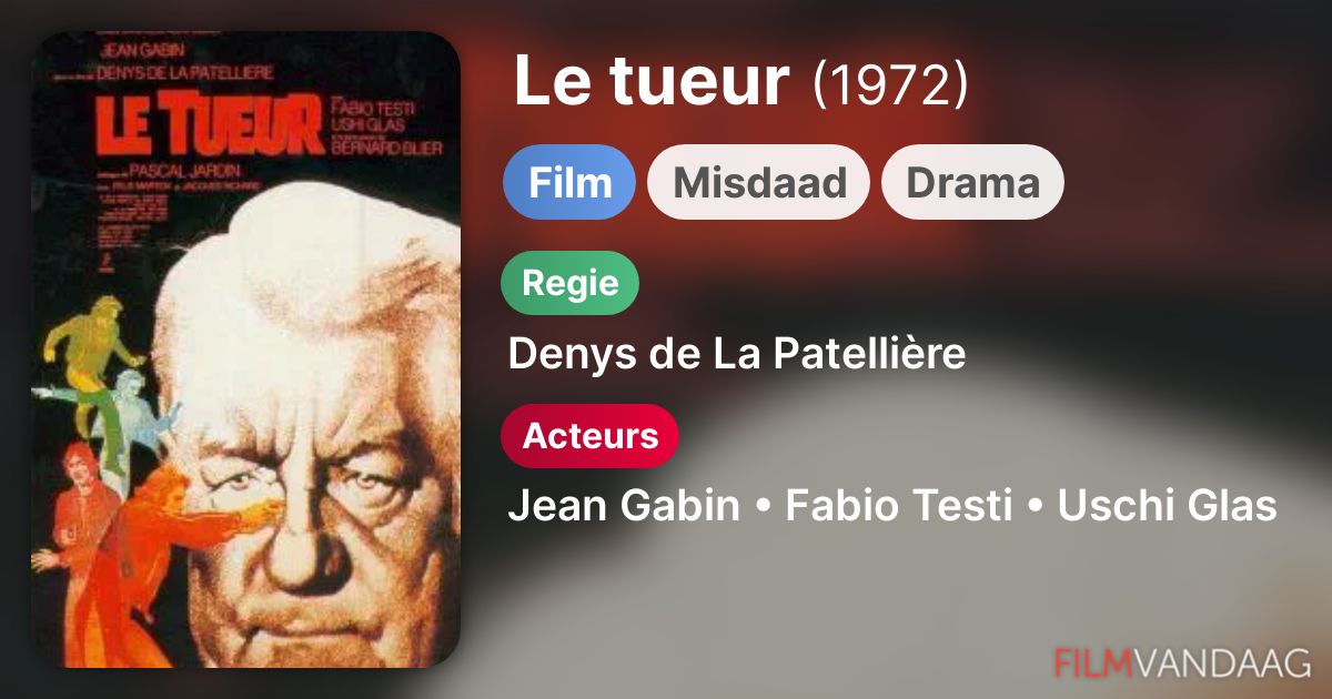 Le tueur (film, 1972) - FilmVandaag.nl