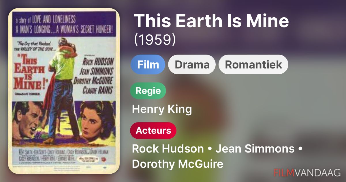This Earth Is Mine (film, 1959) - FilmVandaag.nl