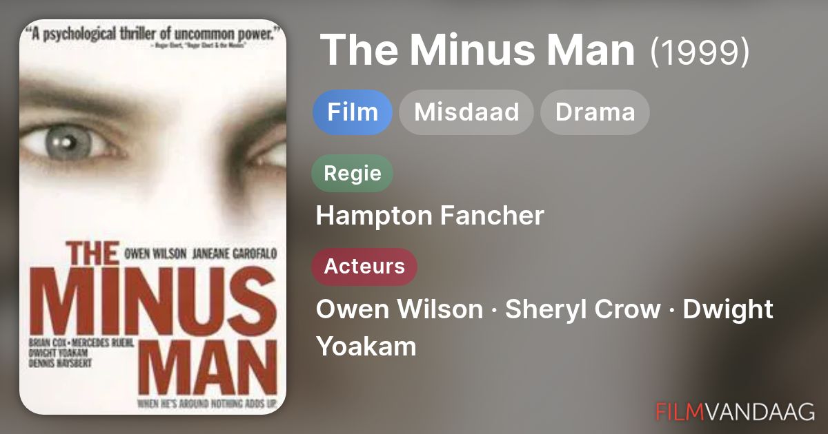 The Minus Man (film, 1999) - FilmVandaag.nl
