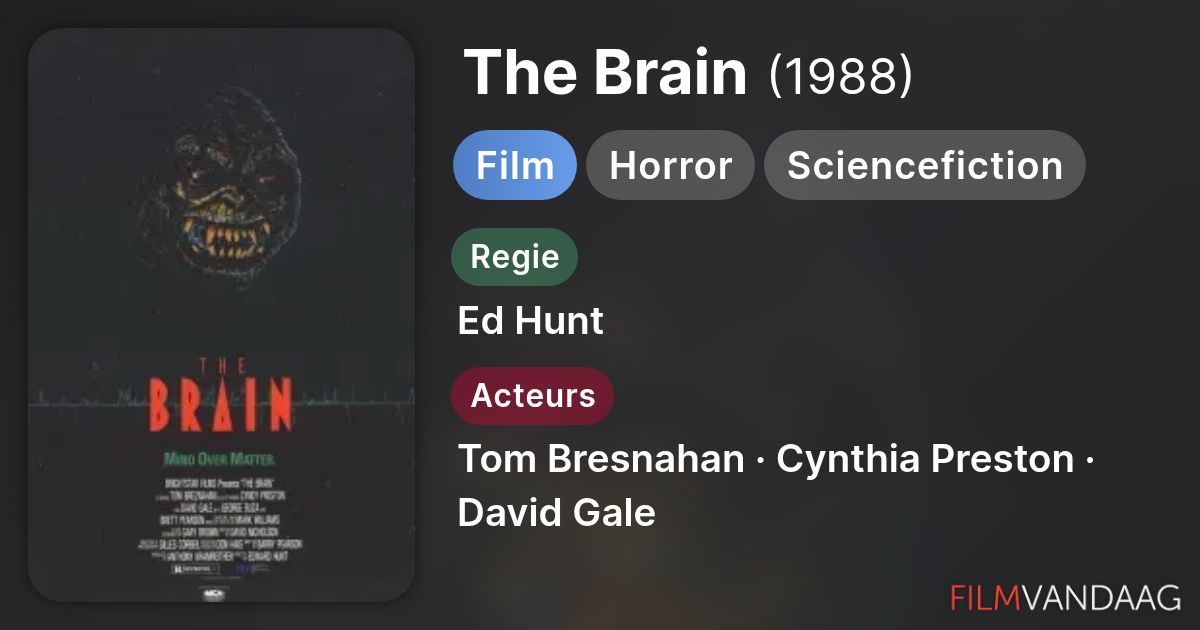 The Brain (film, 1988) kopen op dvd of blu-ray - FilmVandaag.nl