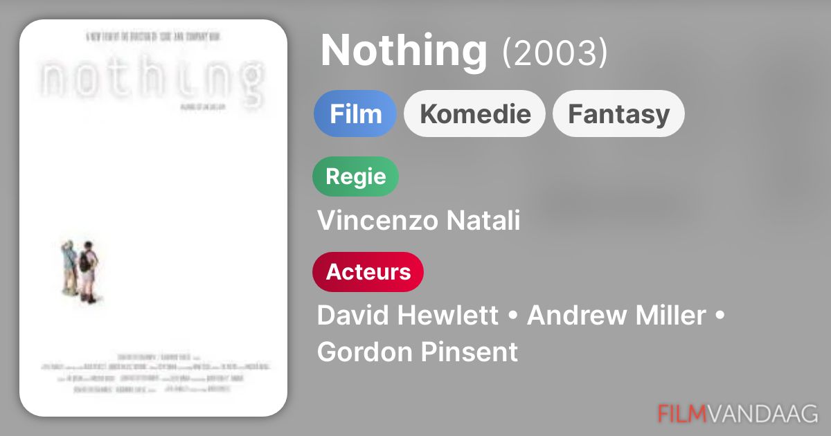 Nothing (film, 2003) - FilmVandaag.nl