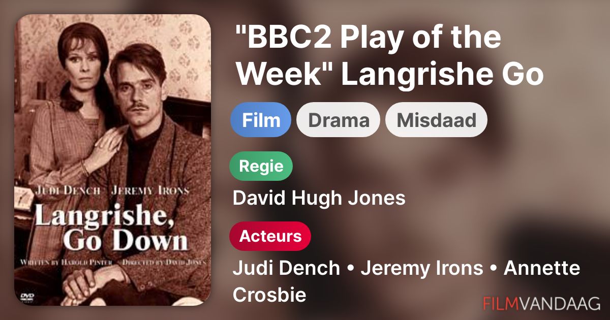 "BBC2 Play of the Week" Langrishe Go Down (film, 1978) - FilmVandaag.nl