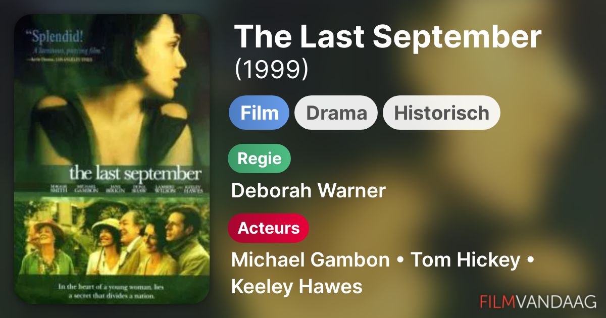 The Last September (film, 1999) - FilmVandaag.nl