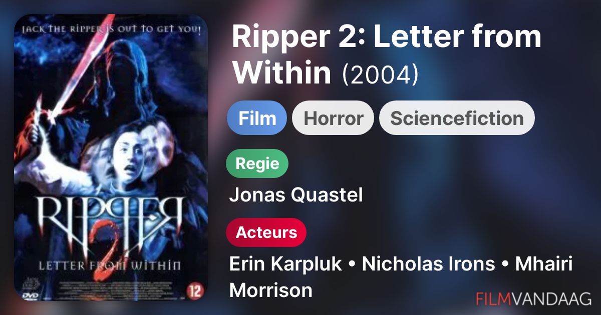 Ripper 2: Letter from Within (film, 2004) - FilmVandaag.nl