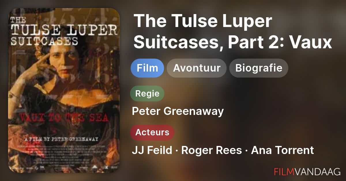 The Tulse Luper Suitcases, Part 2: Vaux to the Sea (film, 2004 ...