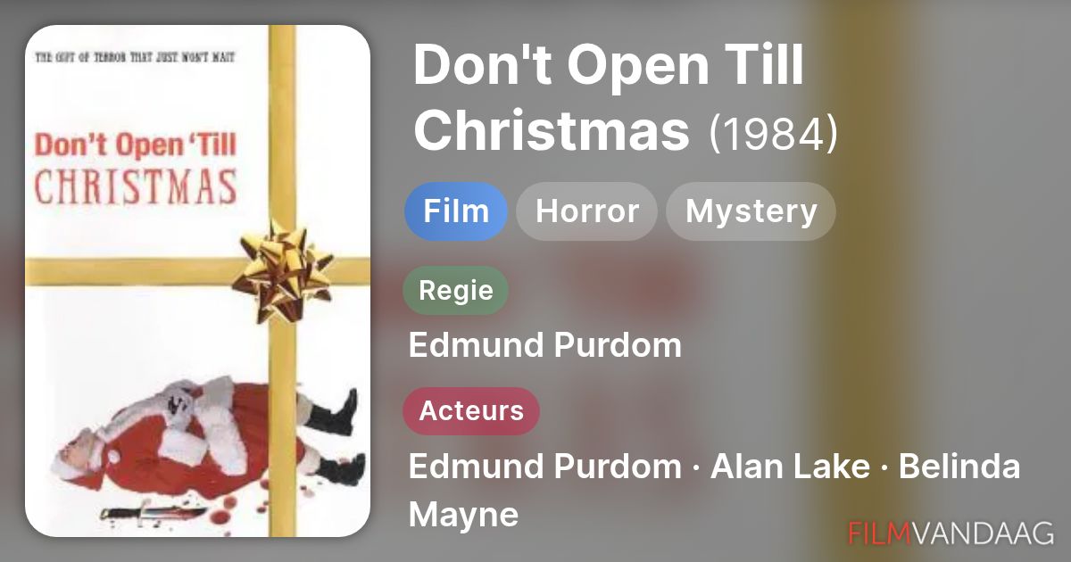 Don't Open Till Christmas (film, 1984) - FilmVandaag.nl