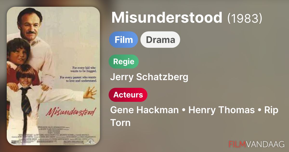 Misunderstood (film, 1984) - FilmVandaag.nl