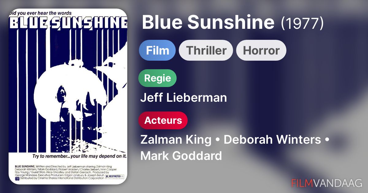 Blue Sunshine (film, 1976) - FilmVandaag.nl