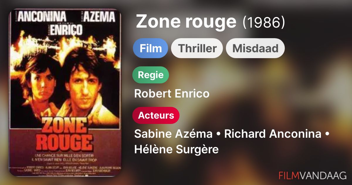 Zone rouge (film, 1986) - FilmVandaag.nl