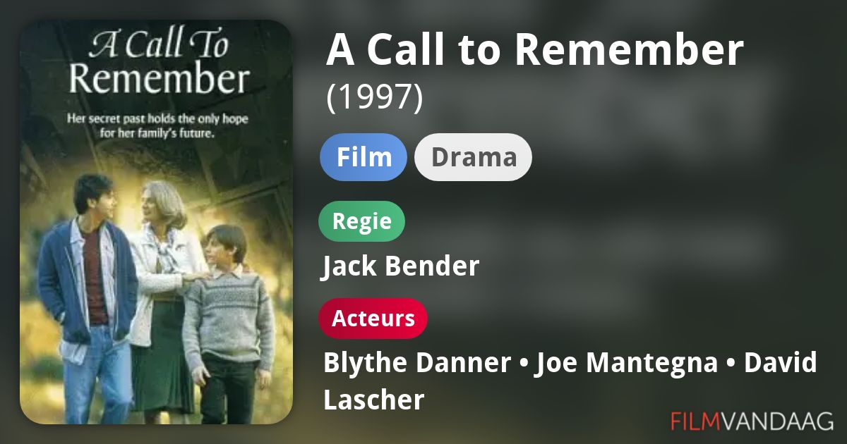 A Call to Remember (film, 1997) - FilmVandaag.nl