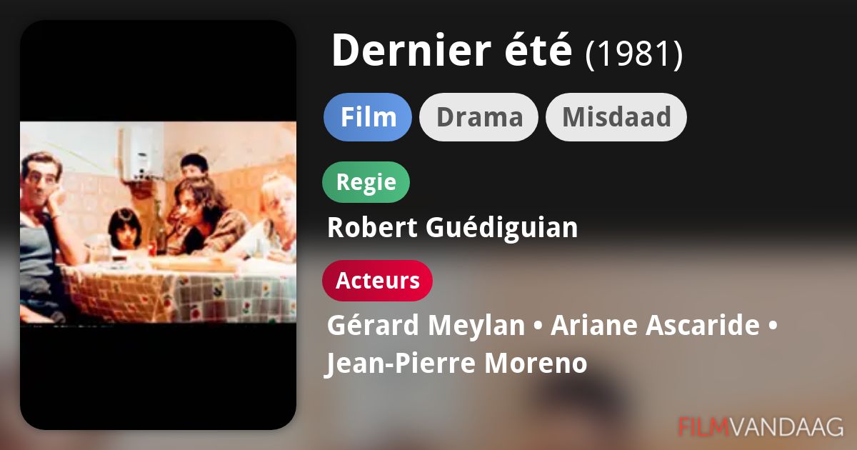 Dernier été (film, 1981) - FilmVandaag.nl