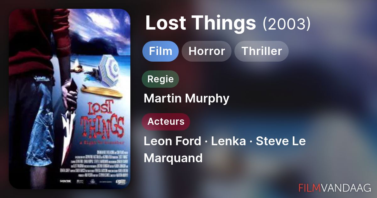 Lost Things (film, 2003) - FilmVandaag.nl