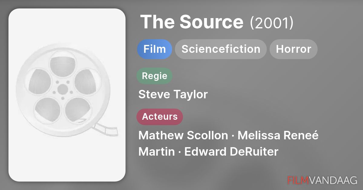 The Source (film, 2001) - FilmVandaag.nl