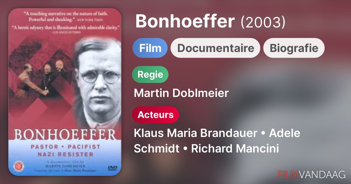 Bonhoeffer (film, 2003) - FilmVandaag.nl