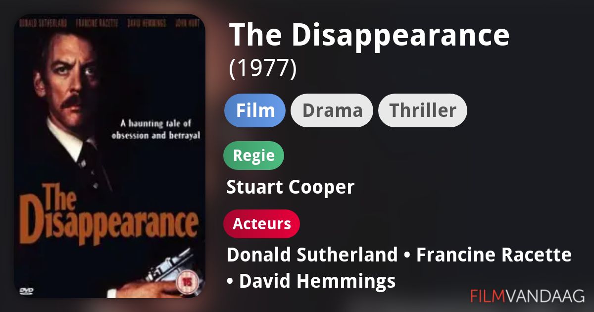 The Disappearance (film, 1977) - FilmVandaag.nl