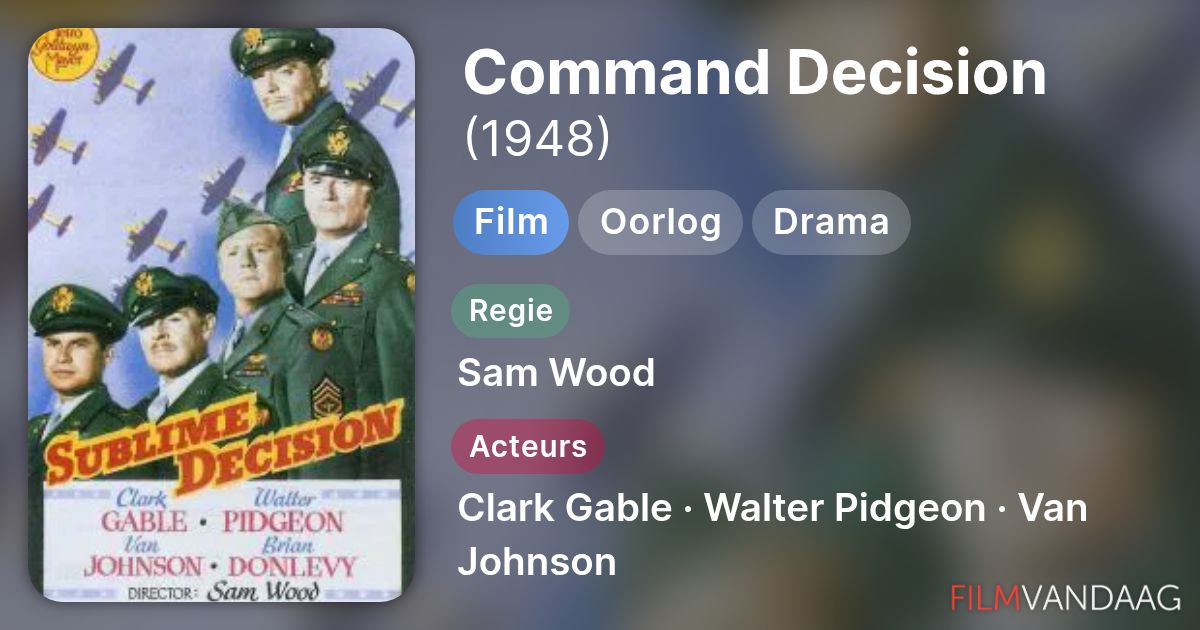 Command Decision (film, 1948) - FilmVandaag.nl