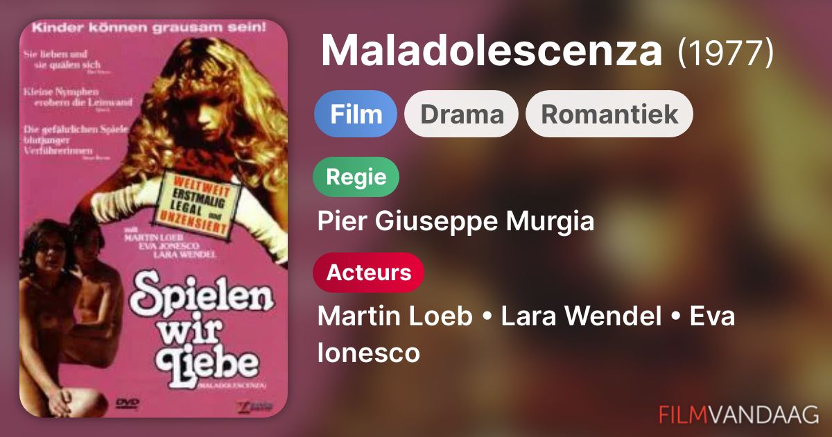 Maladolescenza (film, 1977) kopen op dvd of blu-ray - FilmVandaag.nl