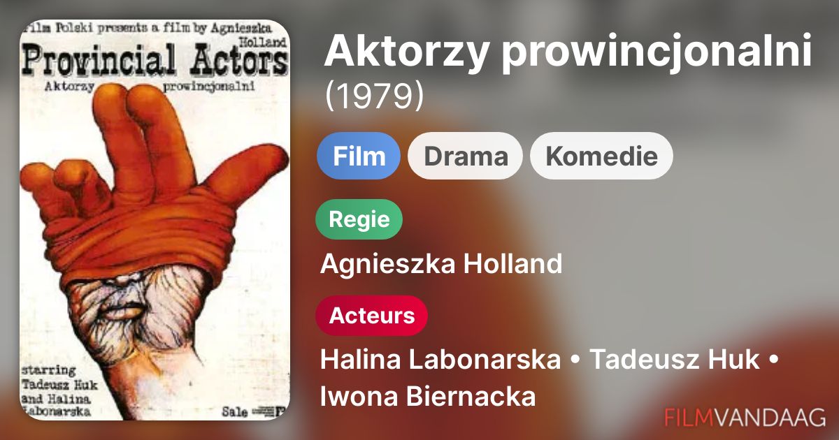 Aktorzy prowincjonalni (film, 1979) - FilmVandaag.nl