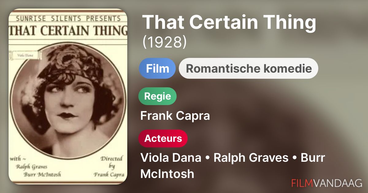 That Certain Thing (film, 1928) - FilmVandaag.nl
