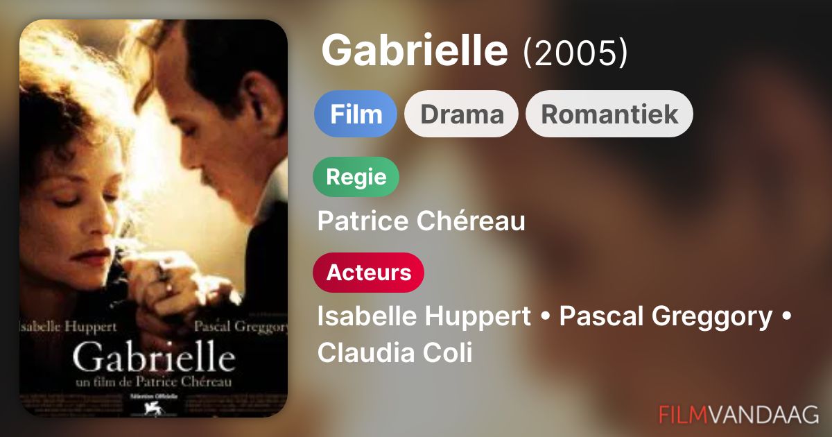 Gabrielle (film, 2005) - FilmVandaag.nl
