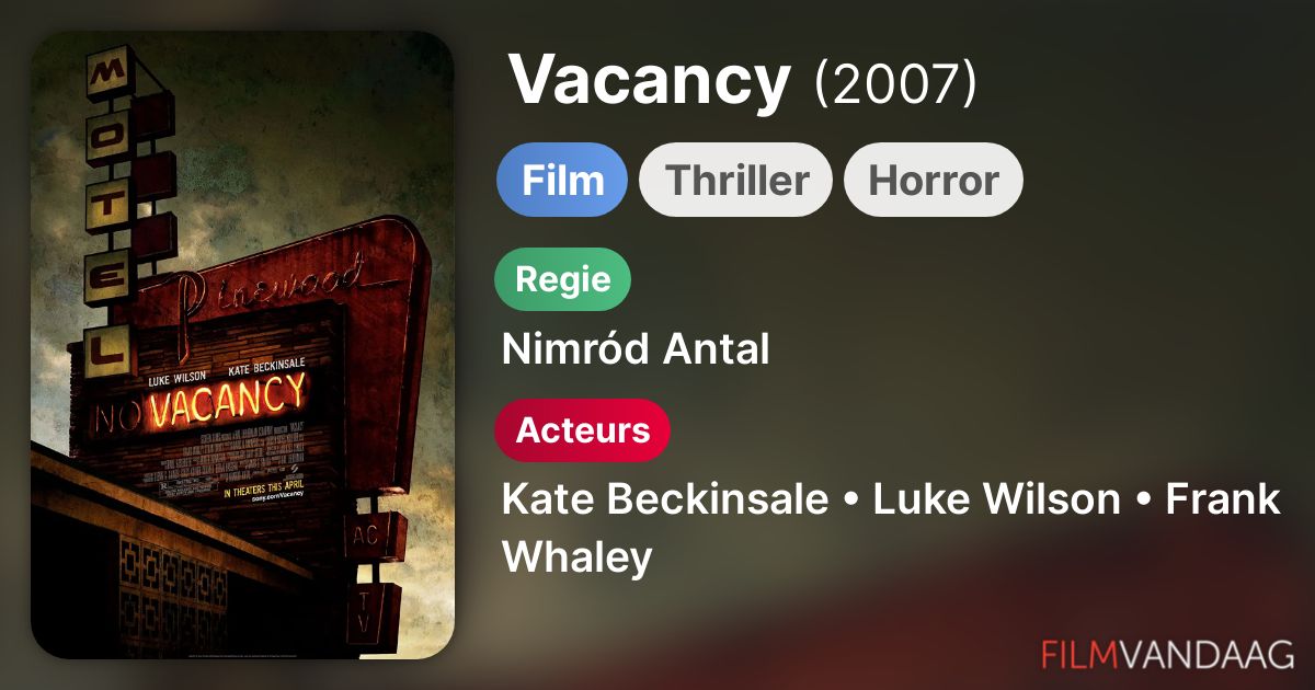 Vacancy (film, 2007) kopen op dvd of blu-ray - FilmVandaag.nl