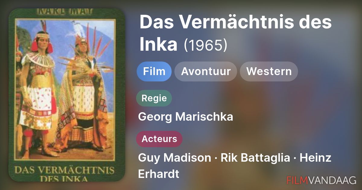 Das Vermächtnis des Inka (film, 1965) - FilmVandaag.nl