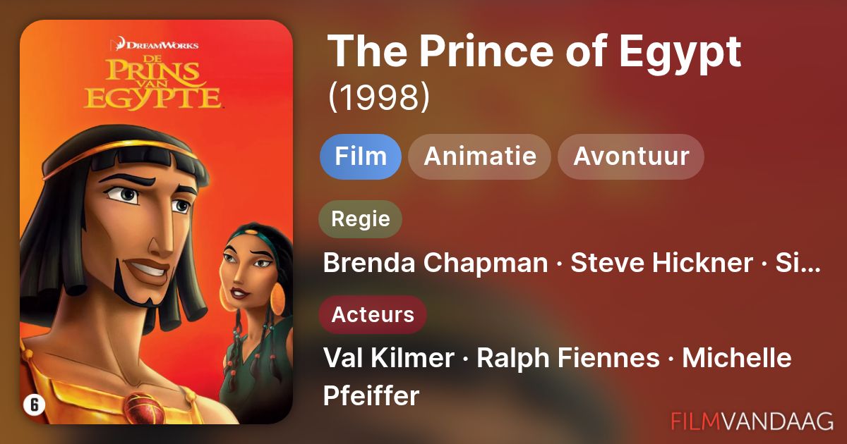 The Prince of Egypt (film, 1998) - FilmVandaag.nl