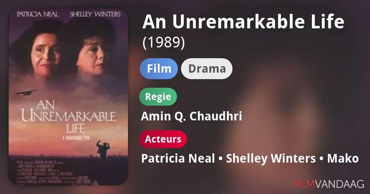 An Unremarkable Life (film, 1989) - FilmVandaag.nl