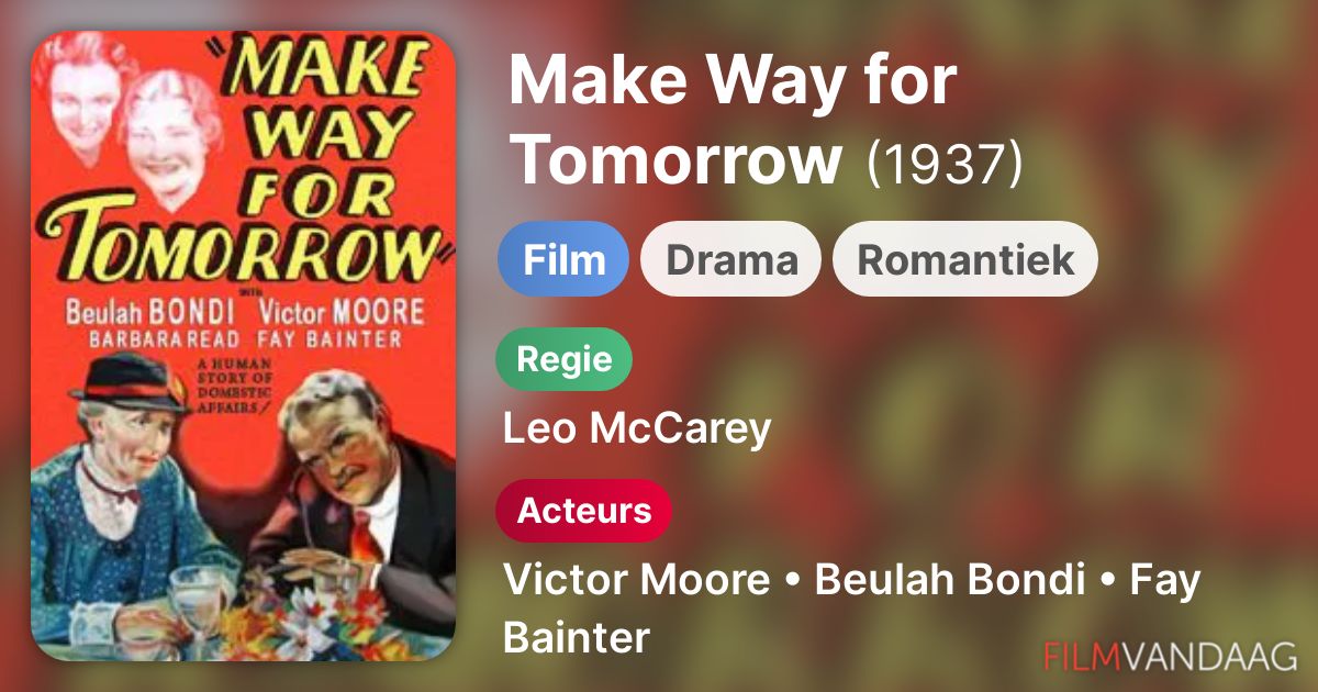 Make Way for Tomorrow (film, 1937) - FilmVandaag.nl