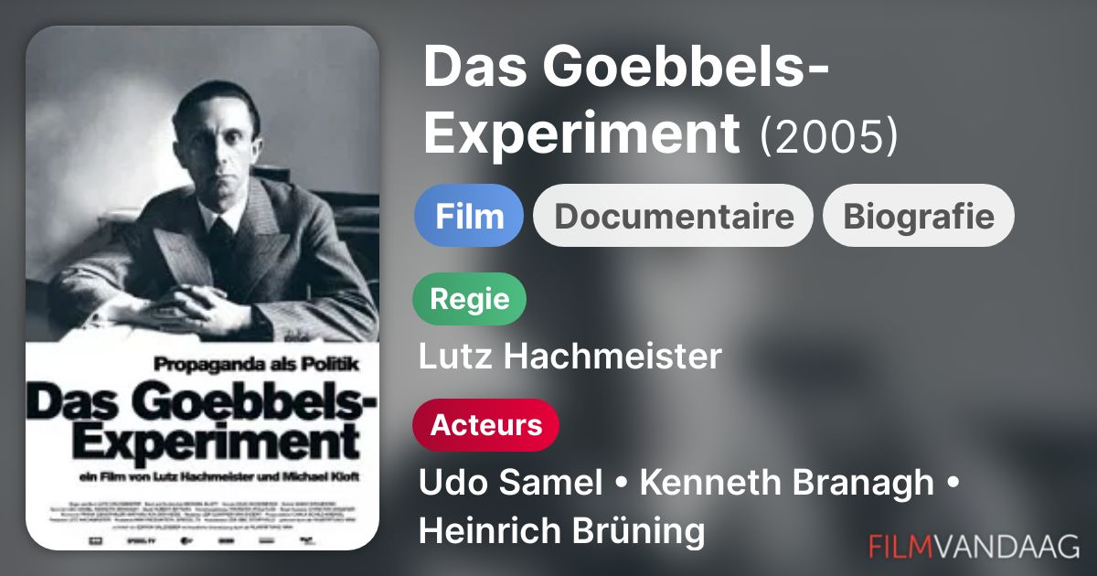 Das Goebbels-Experiment (film, 2005) - FilmVandaag.nl