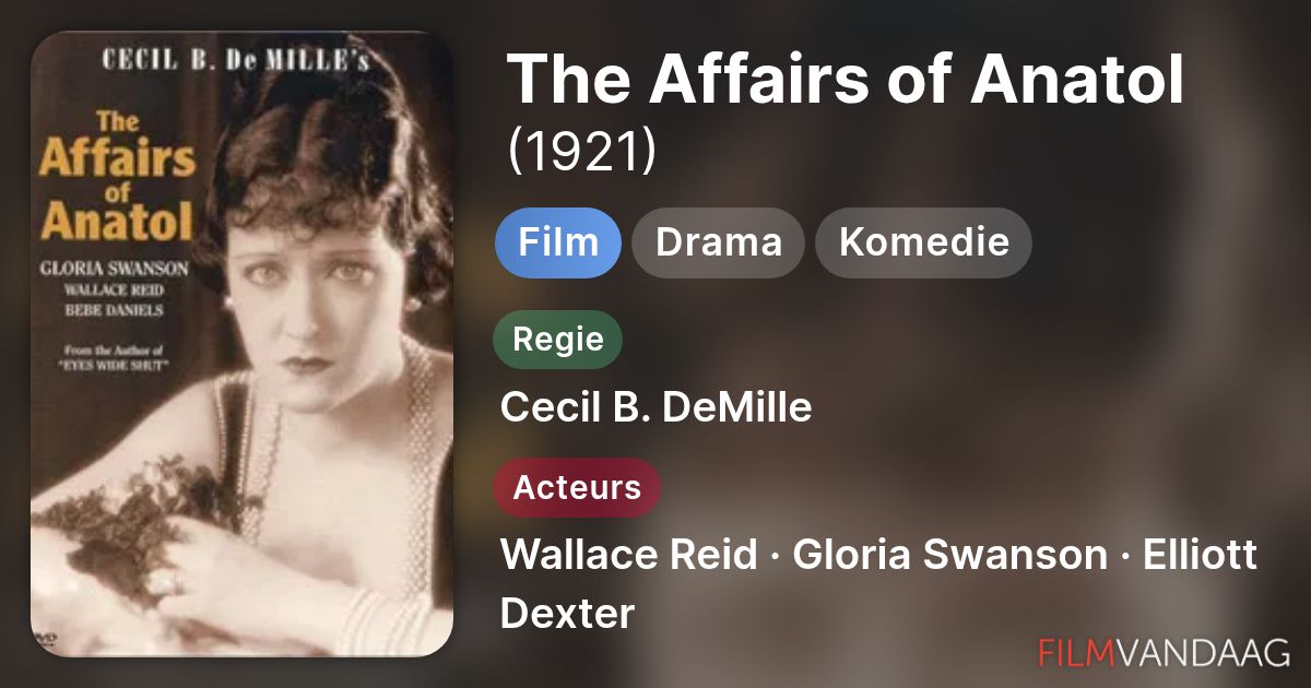The Affairs of Anatol (film, 1921) - FilmVandaag.nl