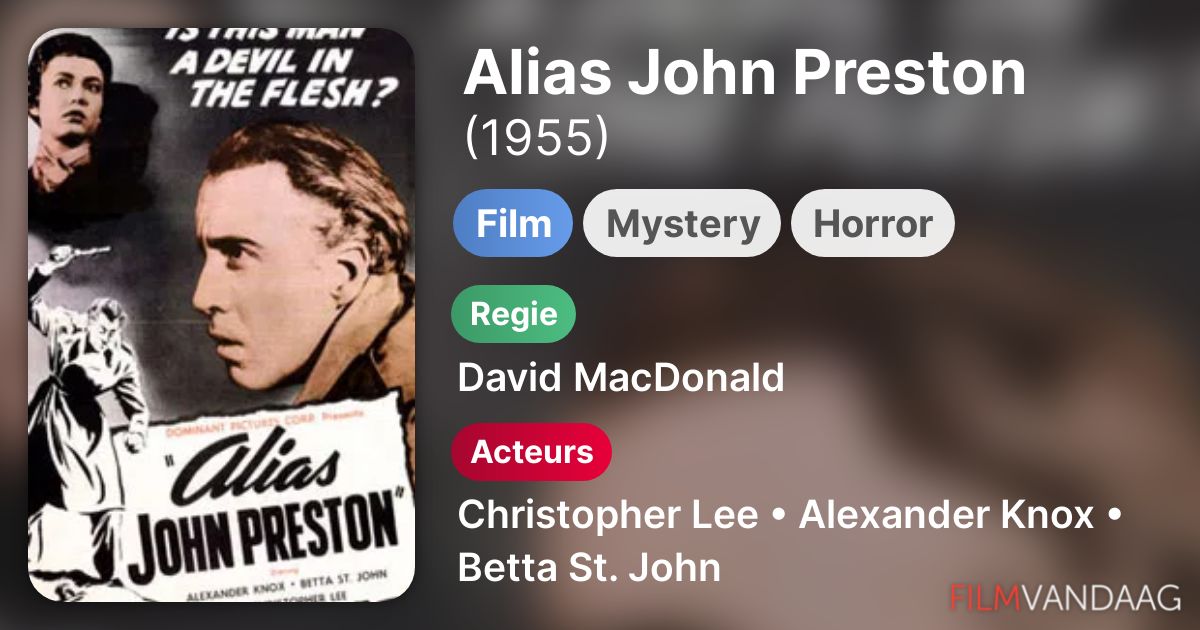 Alias John Preston (film, 1956) - FilmVandaag.nl