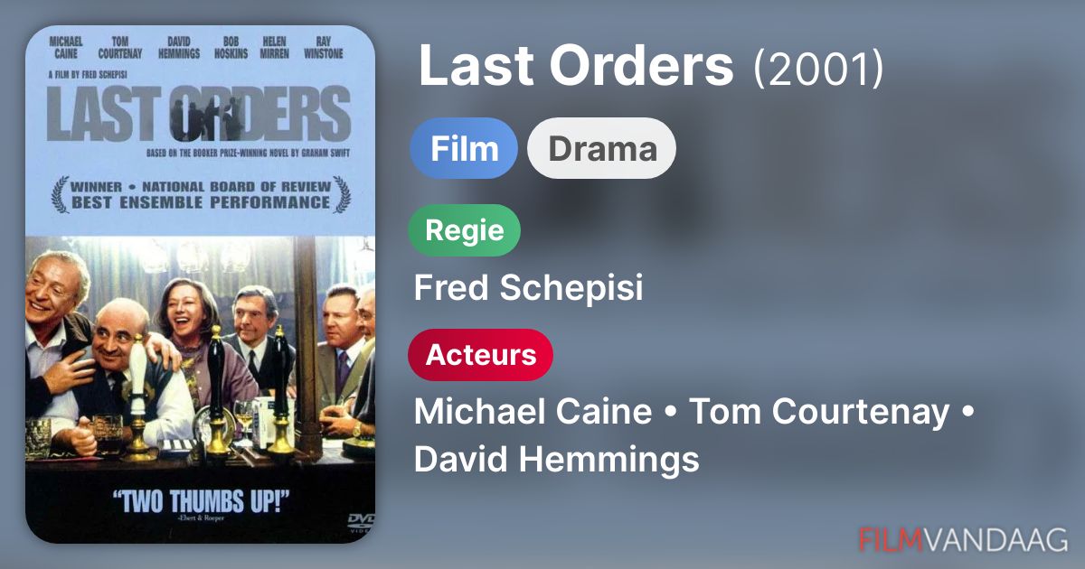 Last Orders (film, 2001) - FilmVandaag.nl