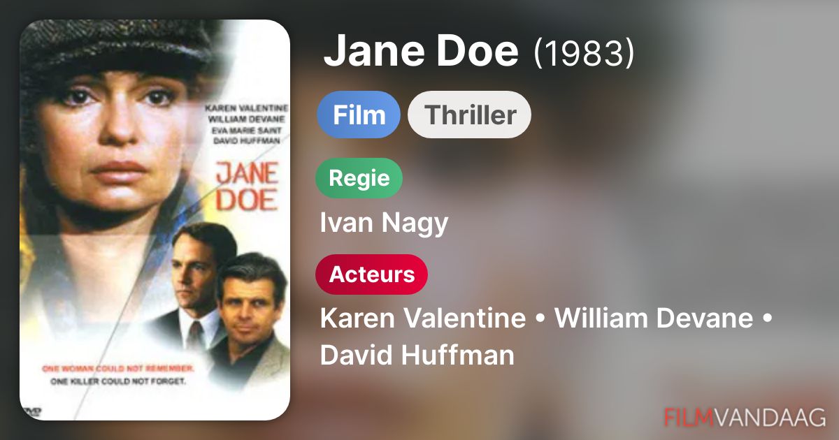 Jane Doe (film, 1983) - FilmVandaag.nl