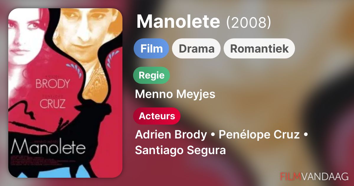 Manolete (film, 2008) kopen op dvd of blu-ray - FilmVandaag.nl