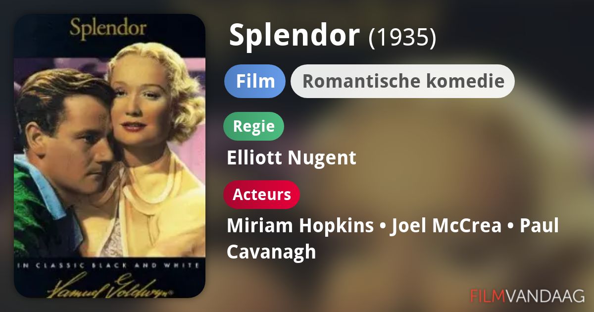 Splendor (film, 1935) - FilmVandaag.nl