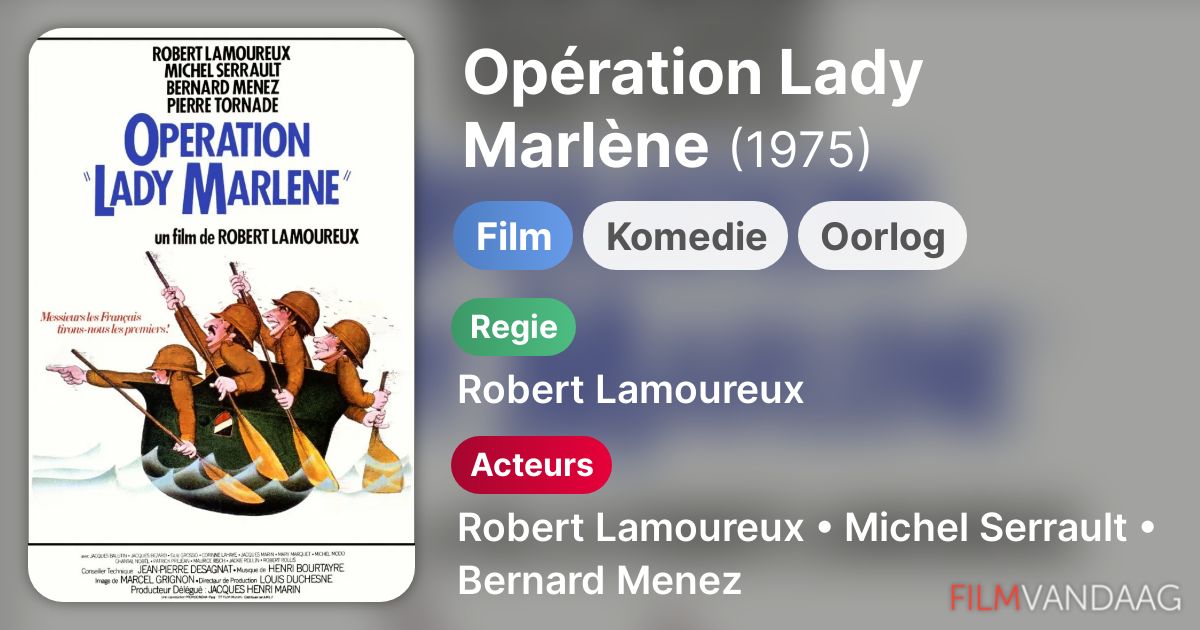 Opération Lady Marlène (film, 1975) - FilmVandaag.nl