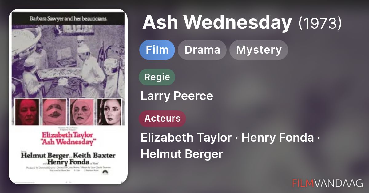 Ash Wednesday (film, 1973) - FilmVandaag.nl