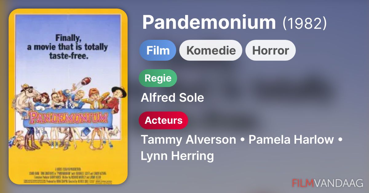 Pandemonium (film, 1982) - FilmVandaag.nl